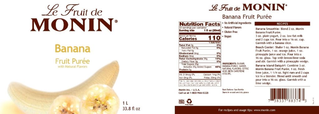 Monin - Fruit Purée - Banana | Tropical Delight