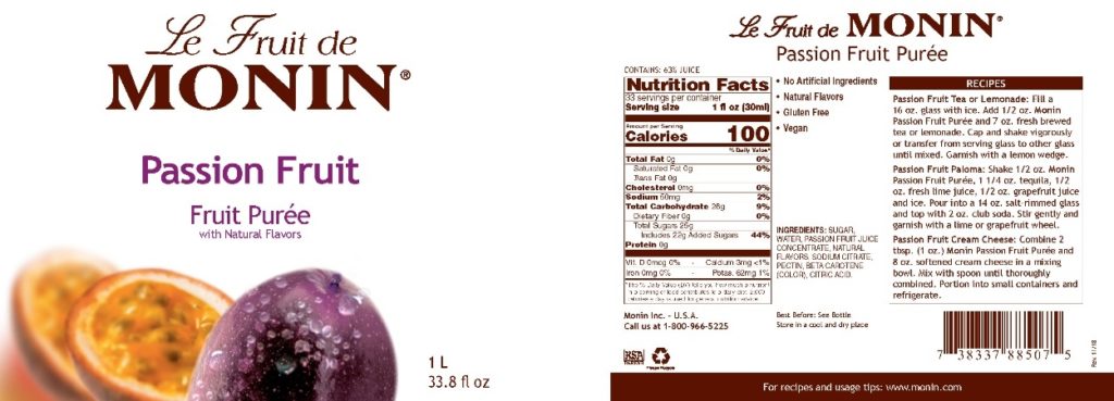 Monin - Fruit Purée - Passion Fruit | Tropical Delight