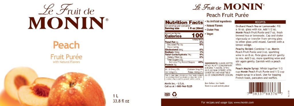 Monin - Fruit Purée - Peach | Tropical Delight