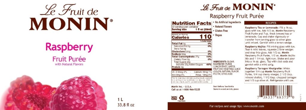 Monin - Fruit Purée - Raspberry | Tropical Delight