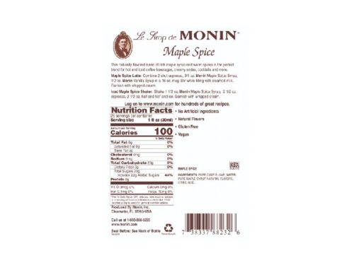 Monin - Maple Spice Syrup 750ml | Tropical Delight